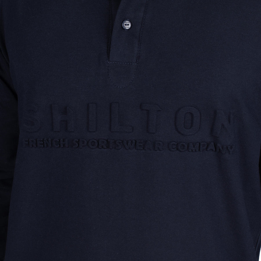 Polo basic relief Bleu marine - Shilton - Spécialiste du vêtement casual et sportswear